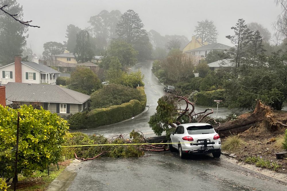 Lightning strikes Berkeley during 'bomb cyclone' storm
