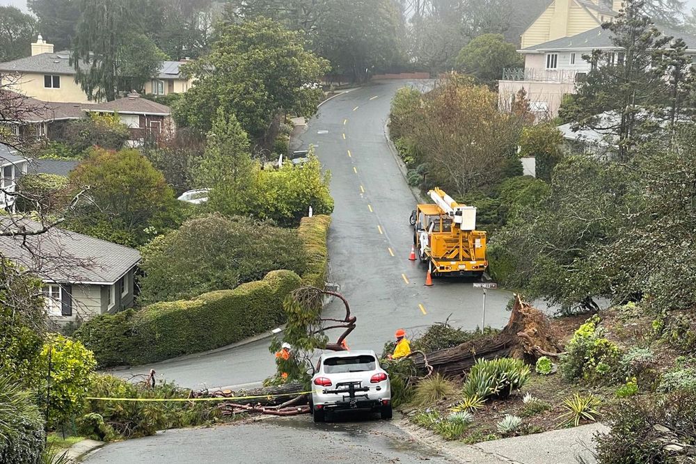 Lightning strikes Berkeley during 'bomb cyclone' storm